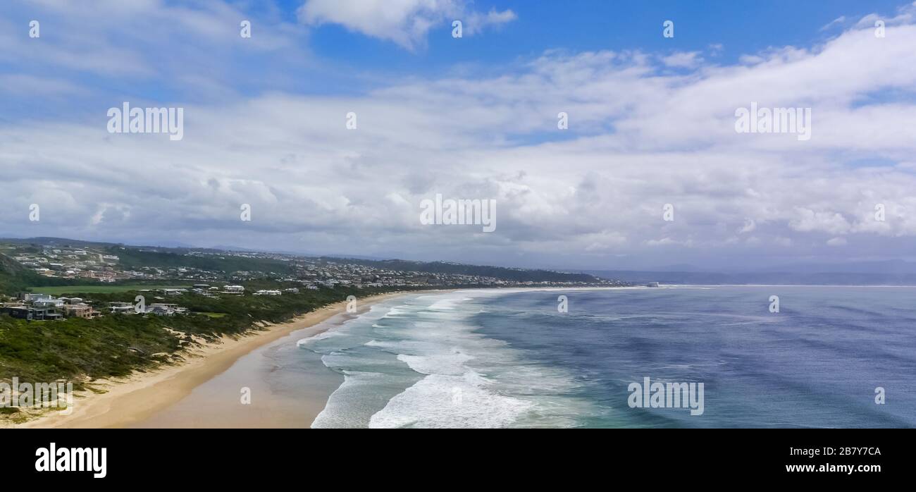 Panoramic view of the gorgeous Plettenberg Bay beach and town from the ...