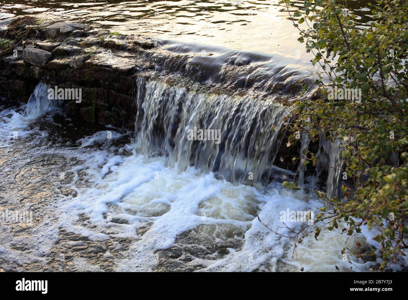 Artificial Waterfall Dam Background Texture Stock Photo - Alamy
