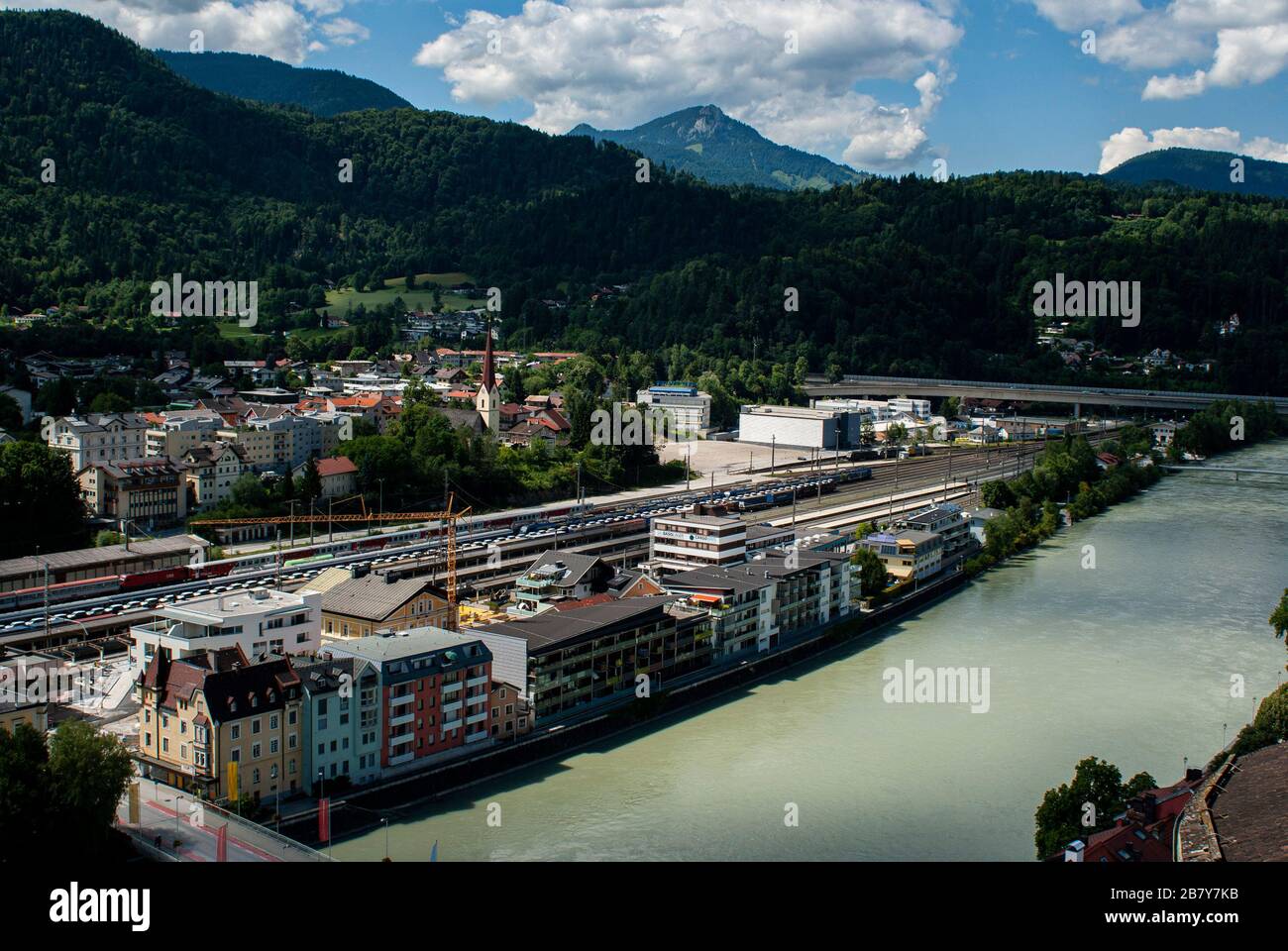 A view of Kufstein from the Fortress Stock Photo - Alamy