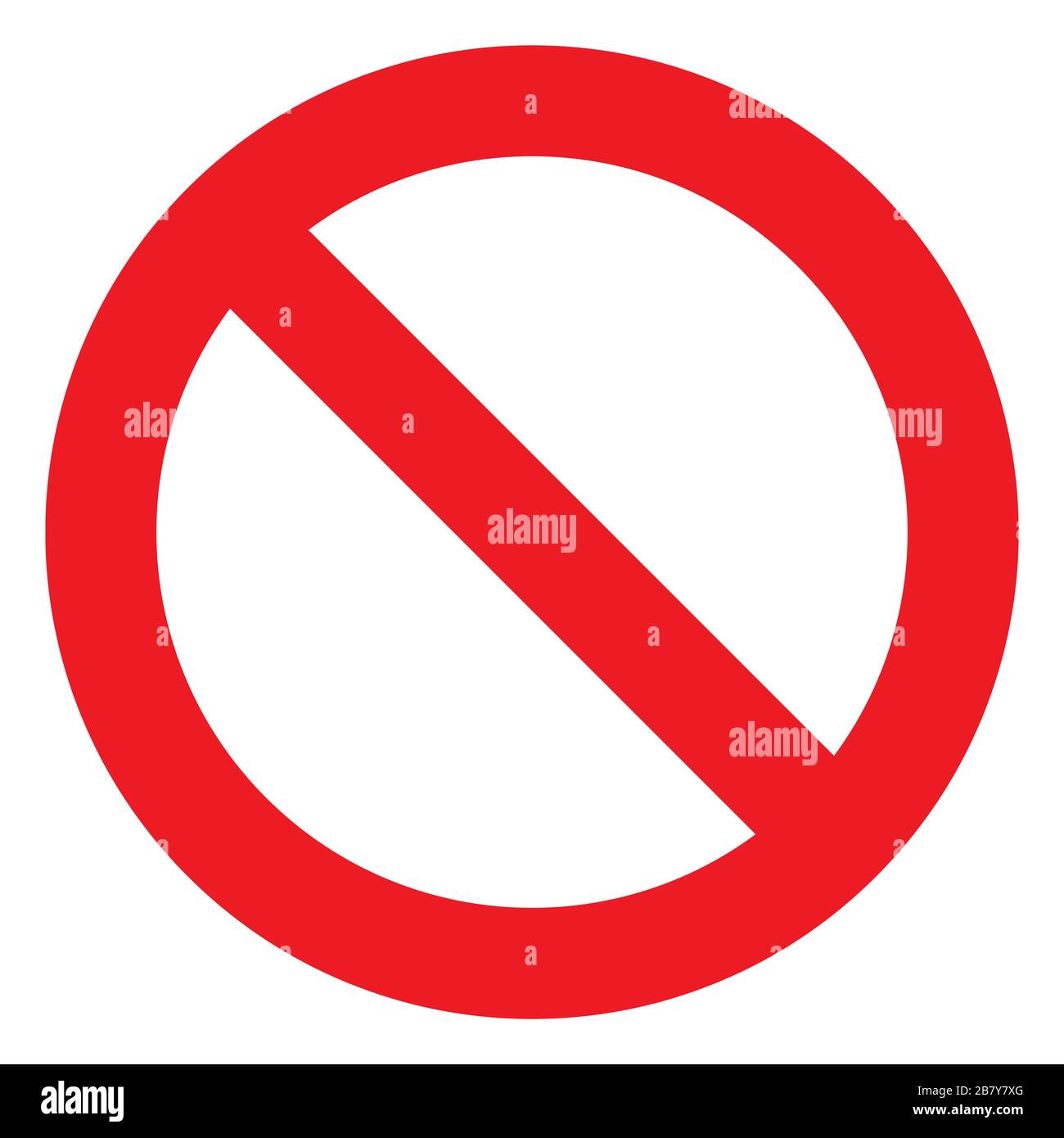 No sign, ban vector icon, stop symbol, red circle with oblique line ...