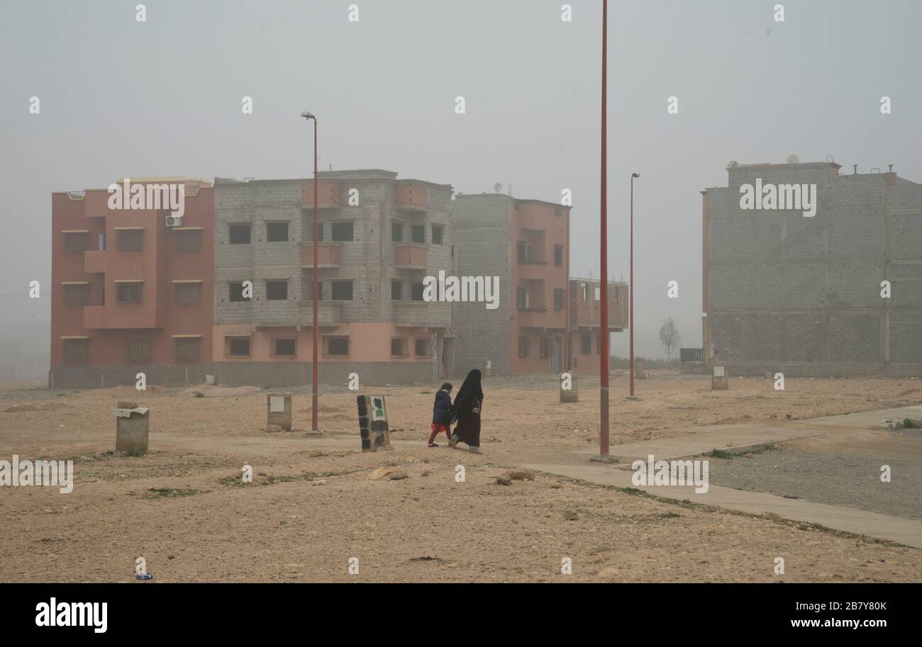 Local people at a housing development in El-Ayoun, the not recognized ...