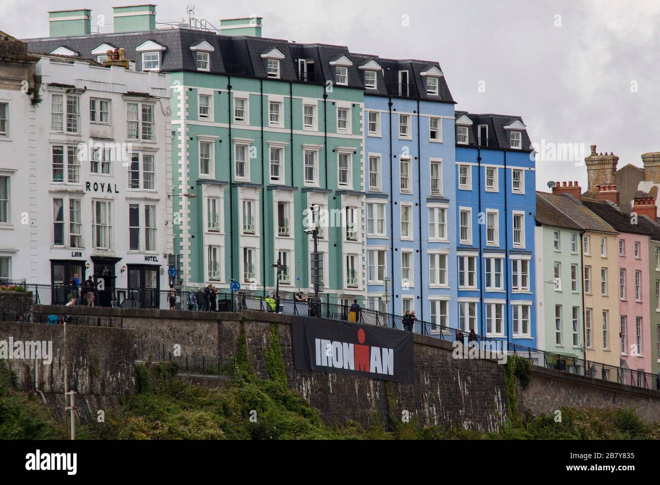 A view along Tenby North Beach ahead of the 2017 Ironman Wales ...