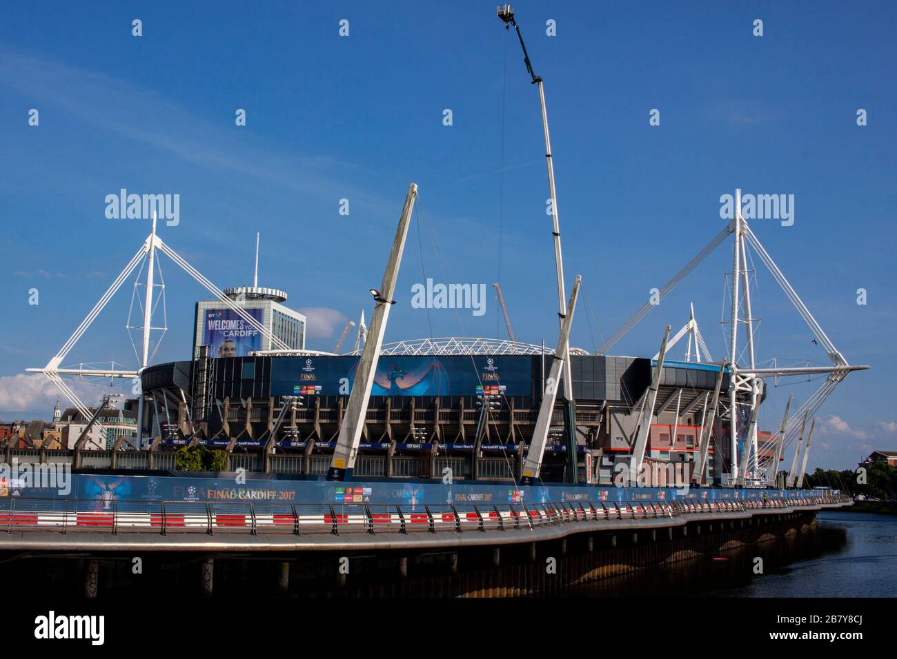 General View of the Principality Stadium ahead of the 2017 UEFA ...