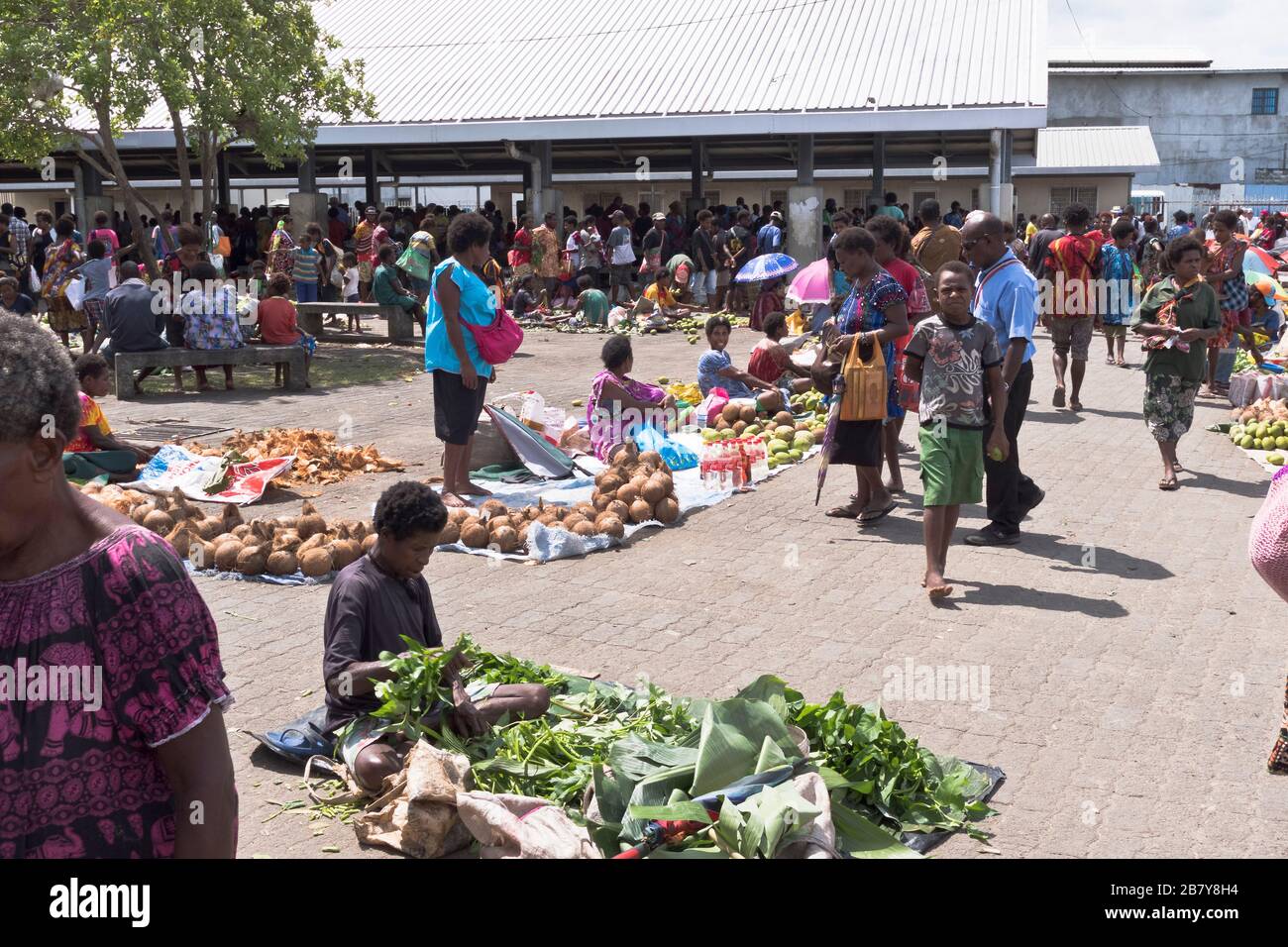 dh WEWAK PAPUA NEW GUINEA Local people vegetable fruit market Stock ...