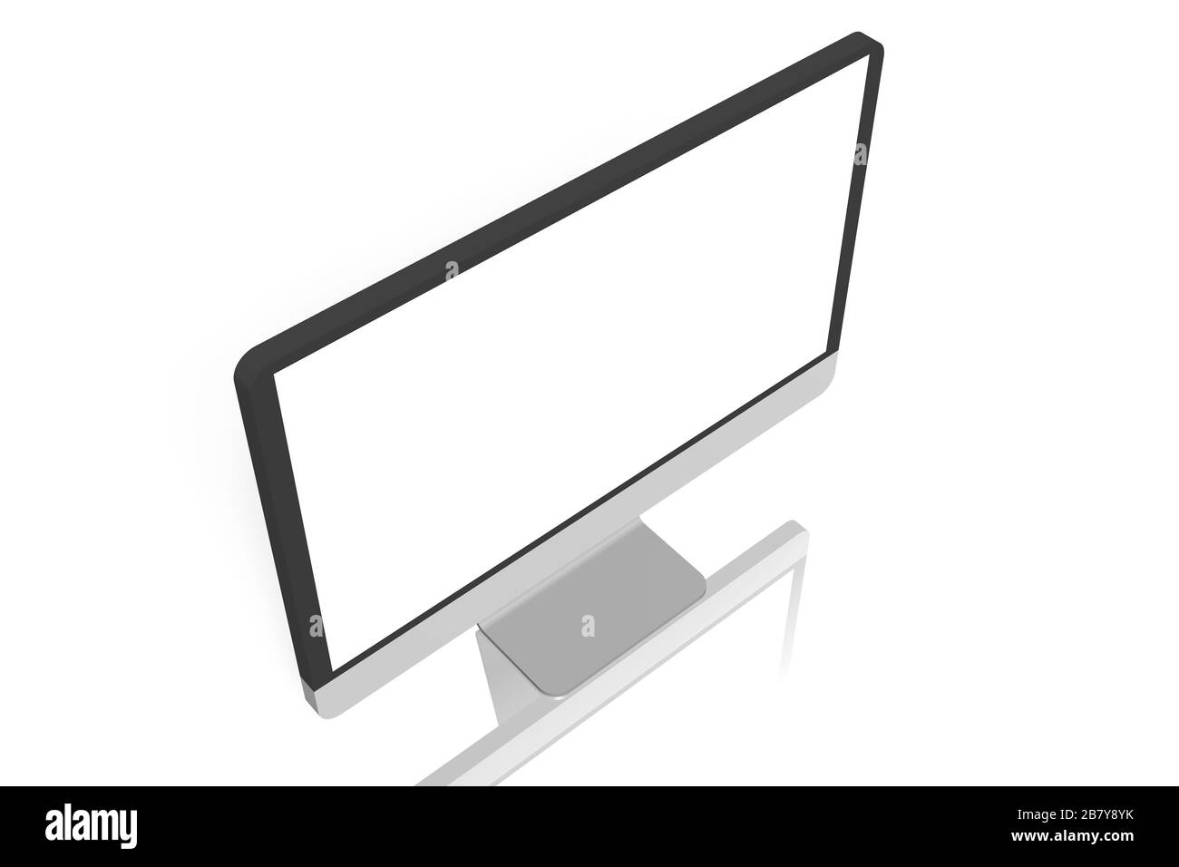 3D modern computer monitor - isolated on white background Stock Photo ...