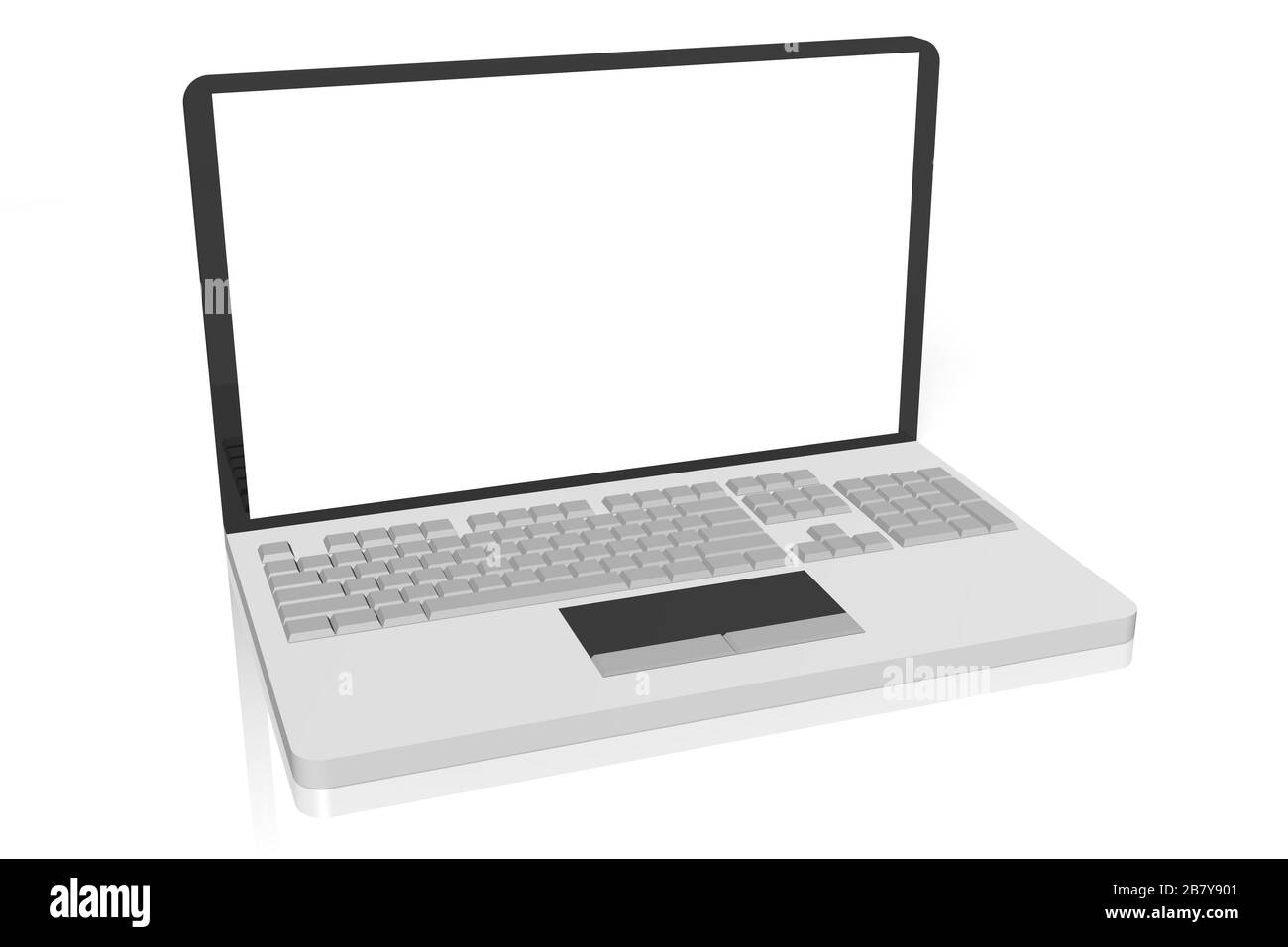 3D laptop - isolated on white background Stock Photo - Alamy