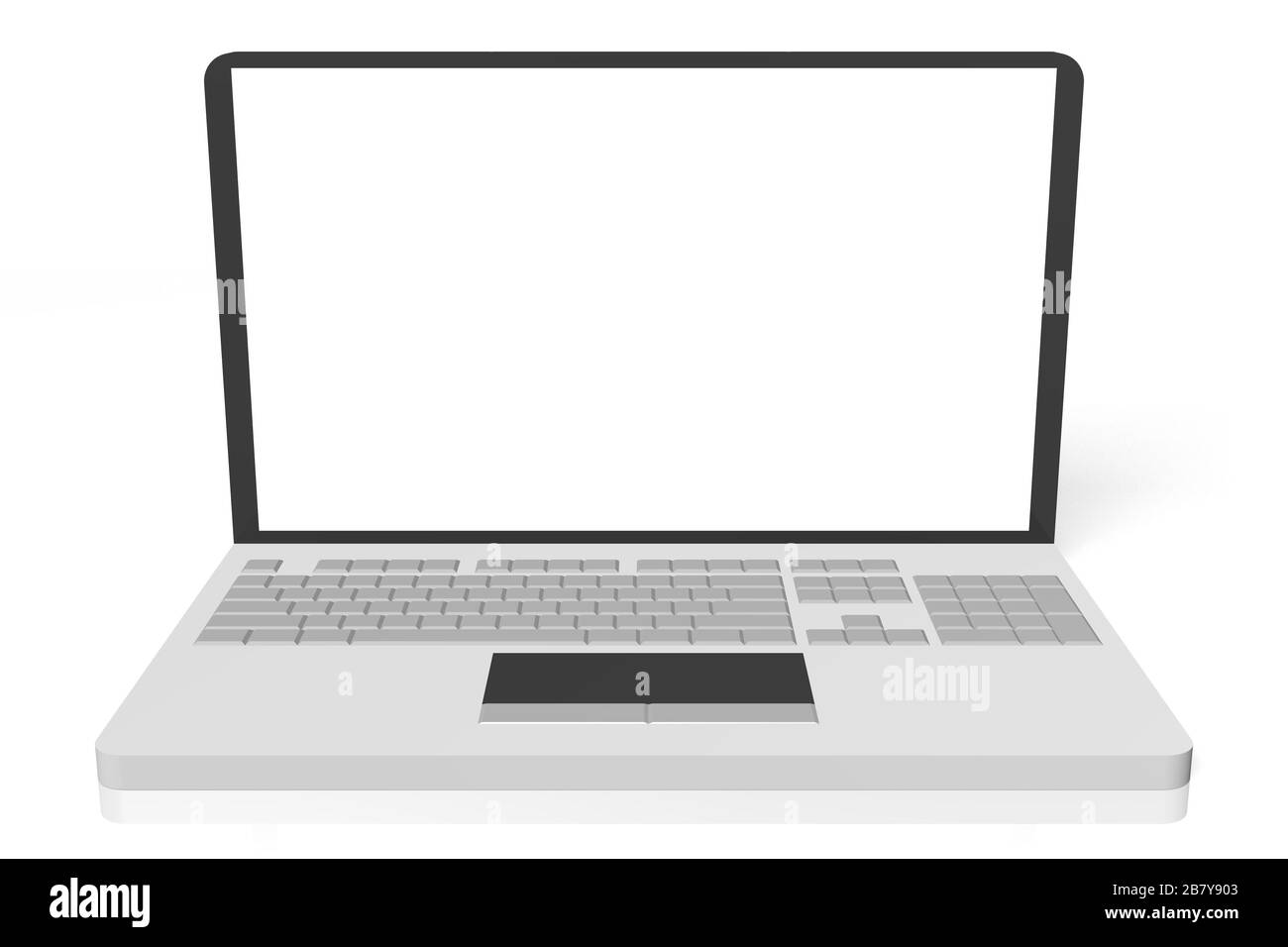 3D laptop - isolated on white background Stock Photo - Alamy