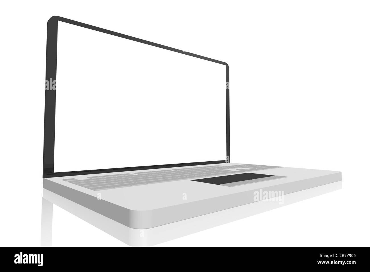 3D laptop - isolated on white background Stock Photo - Alamy