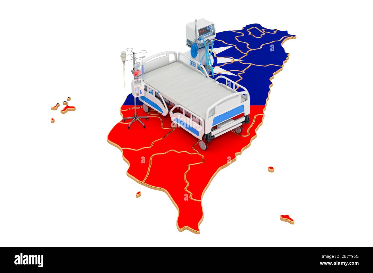 Intensive care unit ICU in Taiwan, 3D rendering isolated on white ...