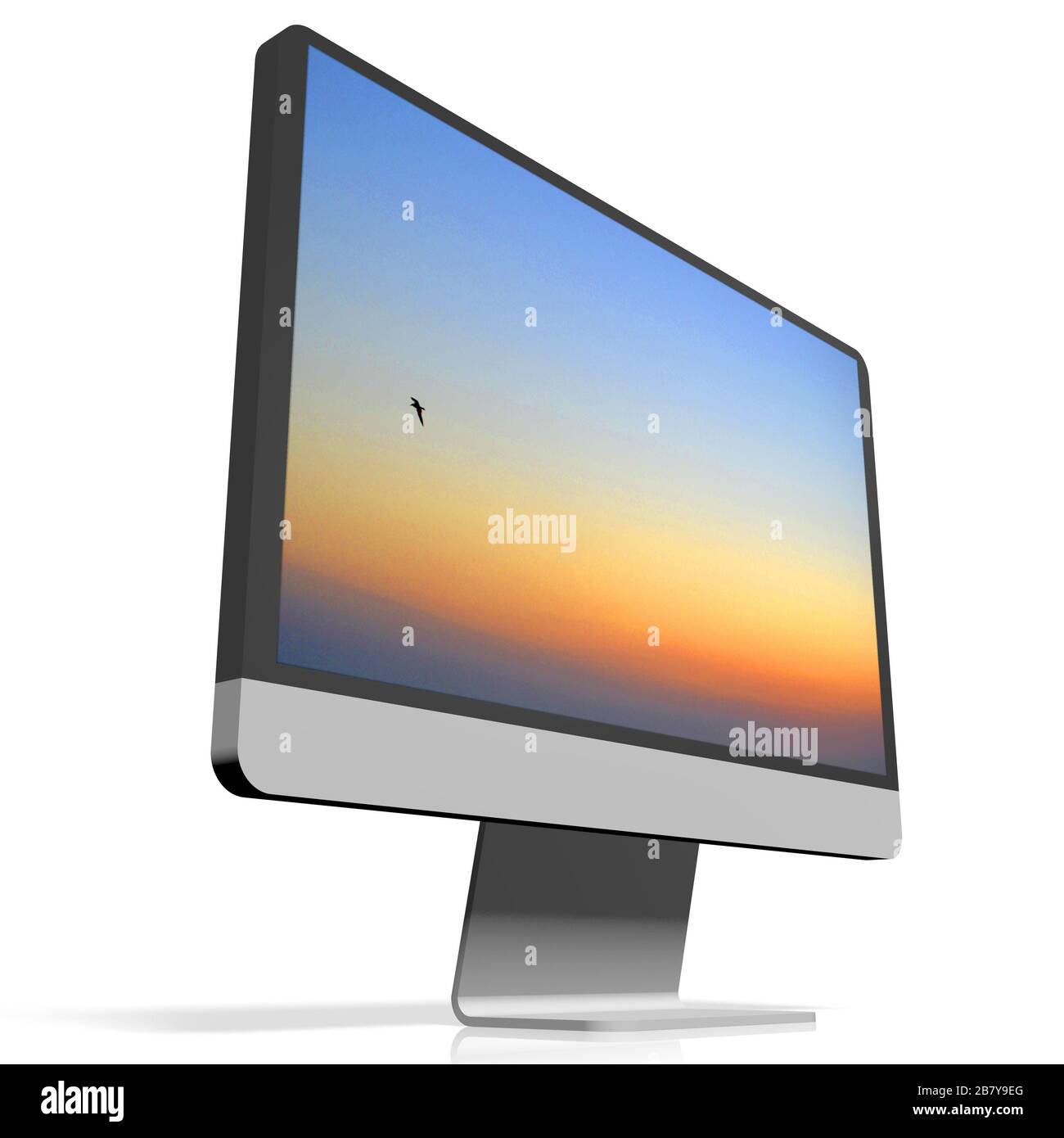 3D computer/ monitor illustration, sky on a screen Stock Photo - Alamy