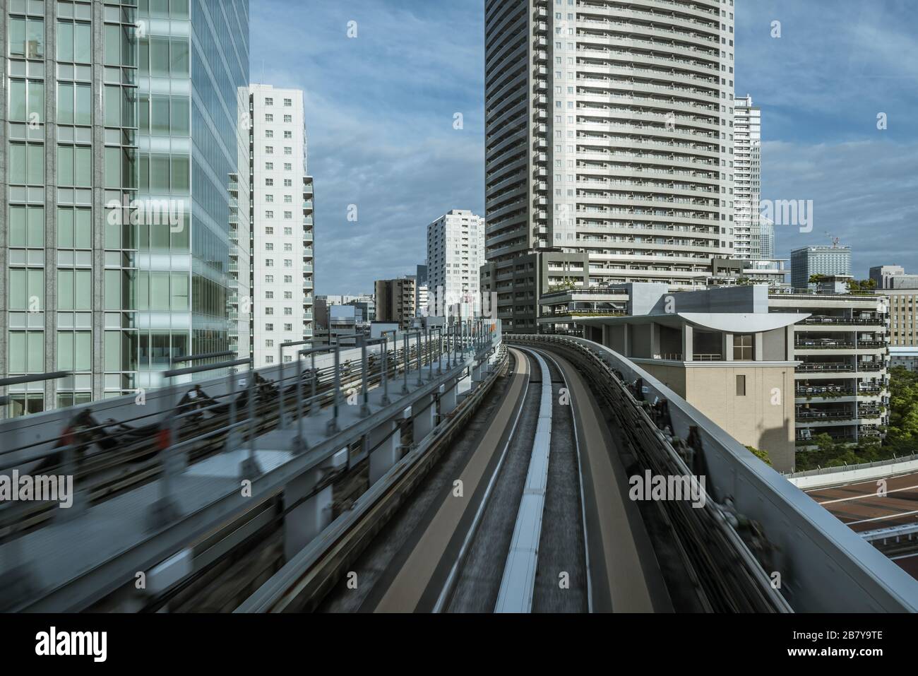 Cityscape from monorail sky train in Tokyo Stock Photo - Alamy