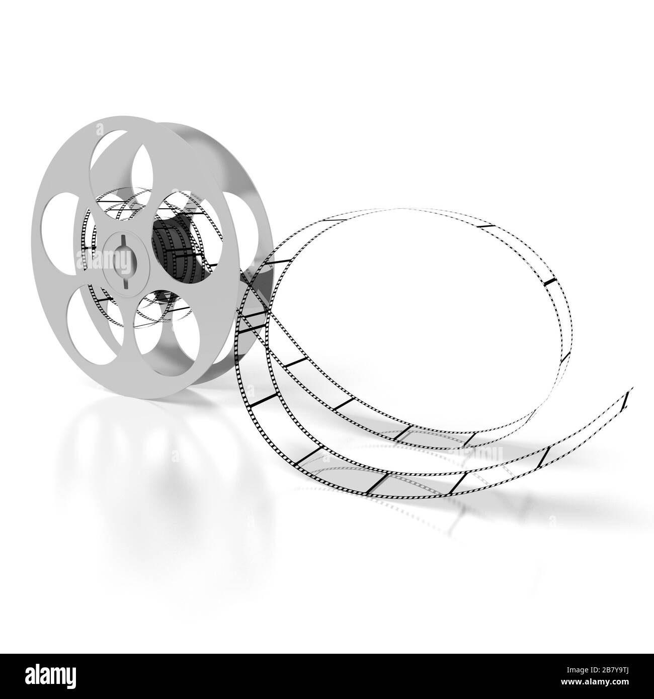 Movie concept - 3D film reel Stock Photo - Alamy