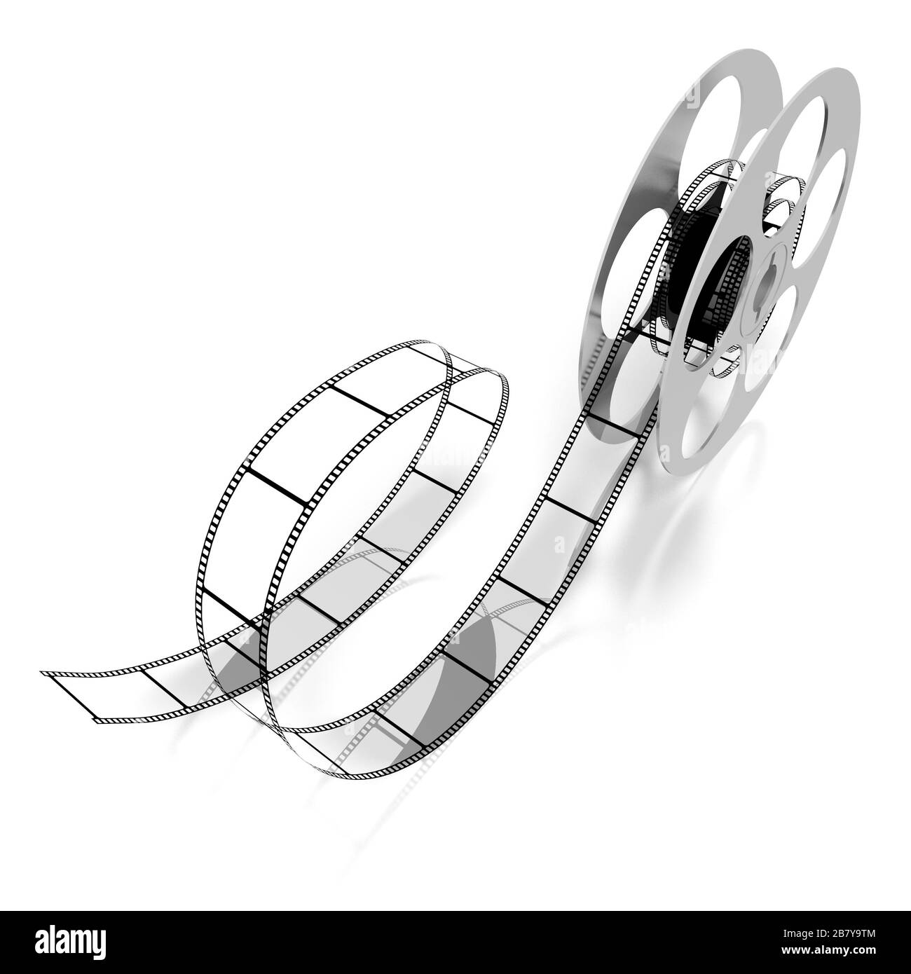 Movie concept - 3D film reel Stock Photo - Alamy
