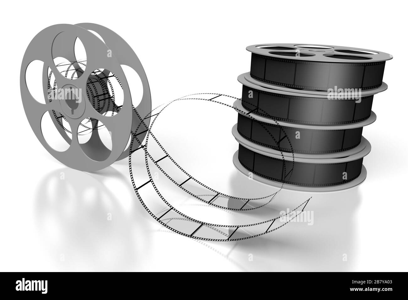 3D film reels - movies concept Stock Photo - Alamy