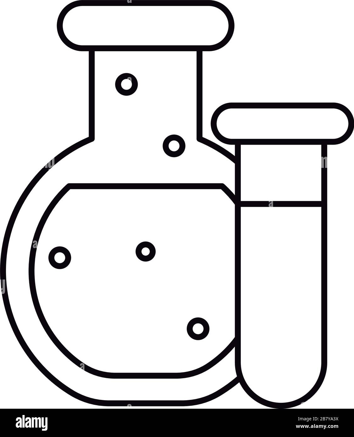chemical laboratory test tubes, line style icon vector illustration ...