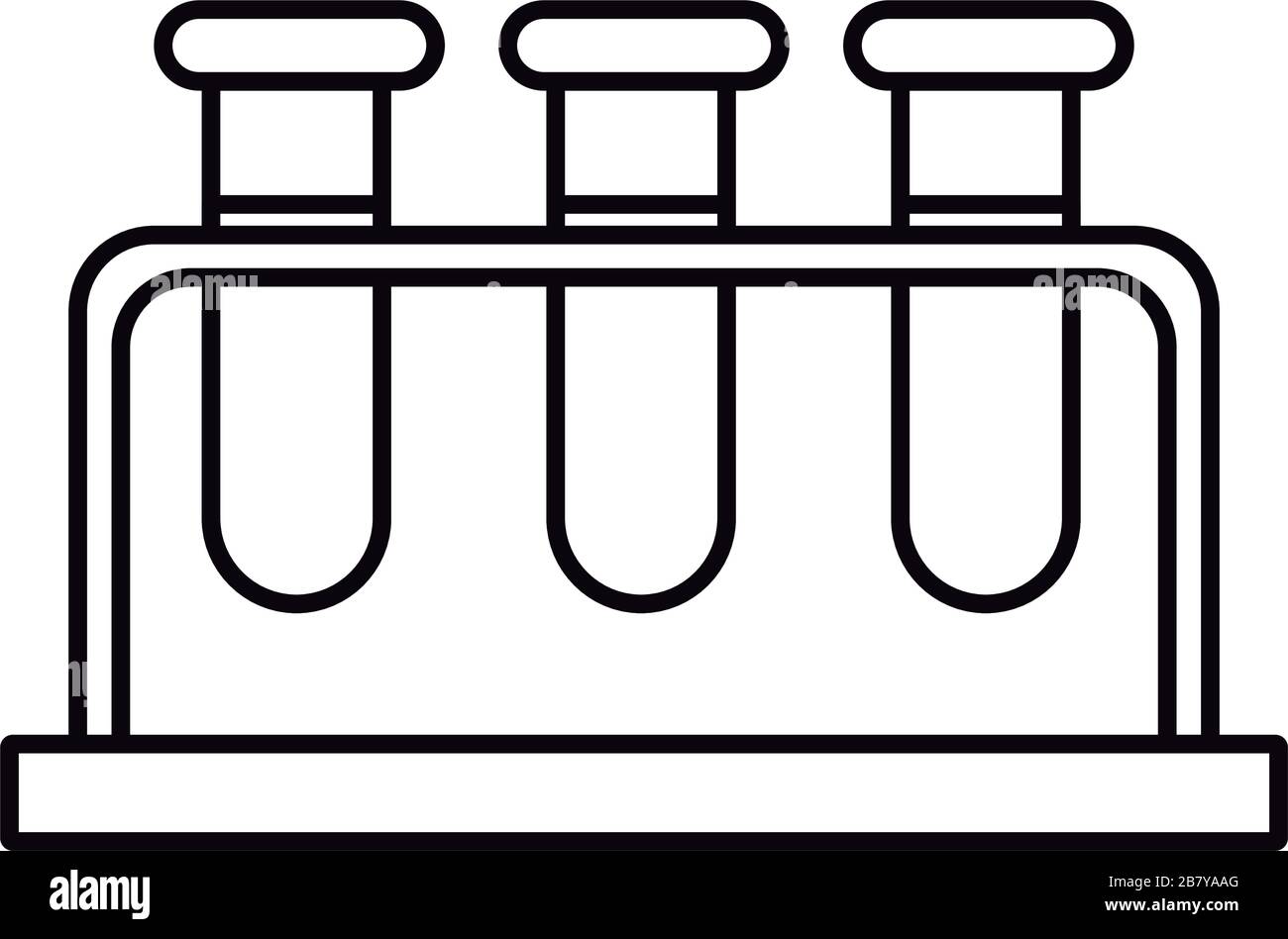 chemical laboratory test tubes, line style icon vector illustration ...