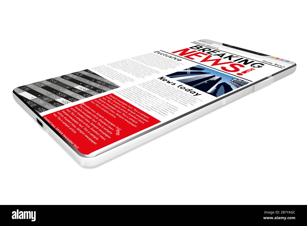 3D modern mobile phone - news concept Stock Photo - Alamy