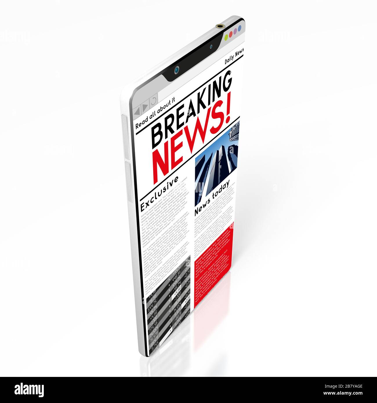 3D modern mobile phone - news concept Stock Photo - Alamy