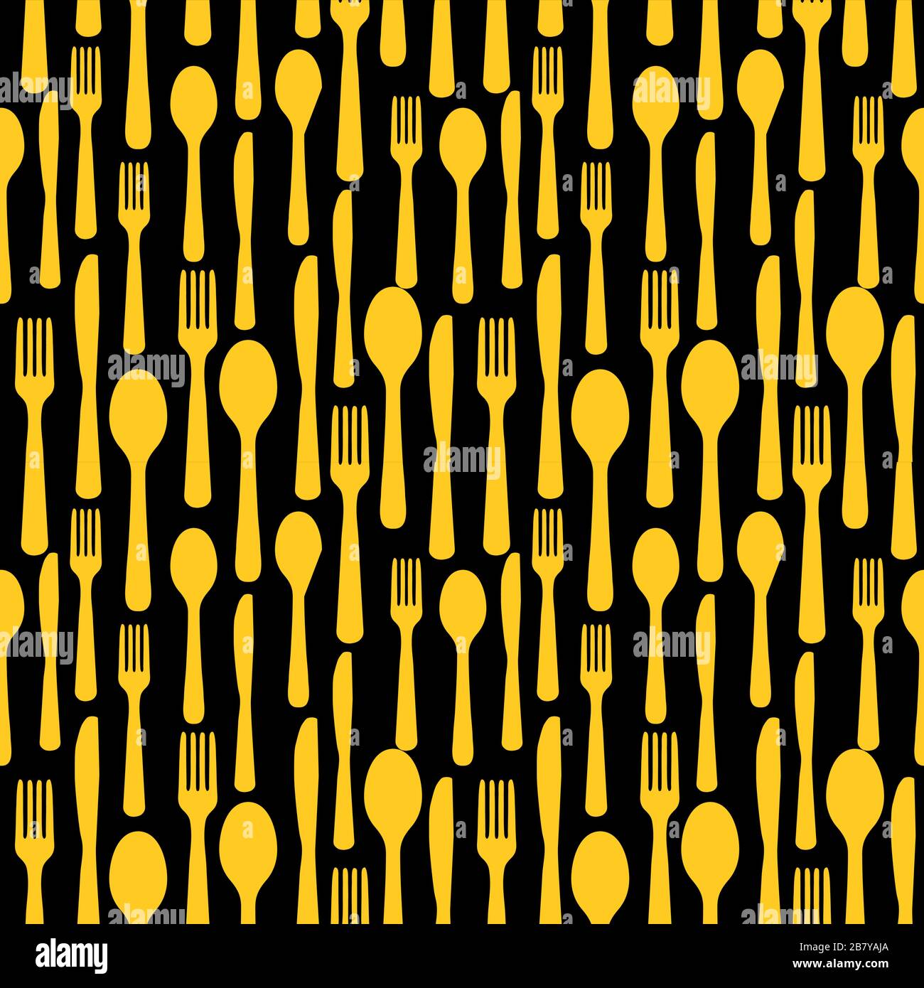 Abstract Seamless Pattern with tableware forks spoons and knives ...