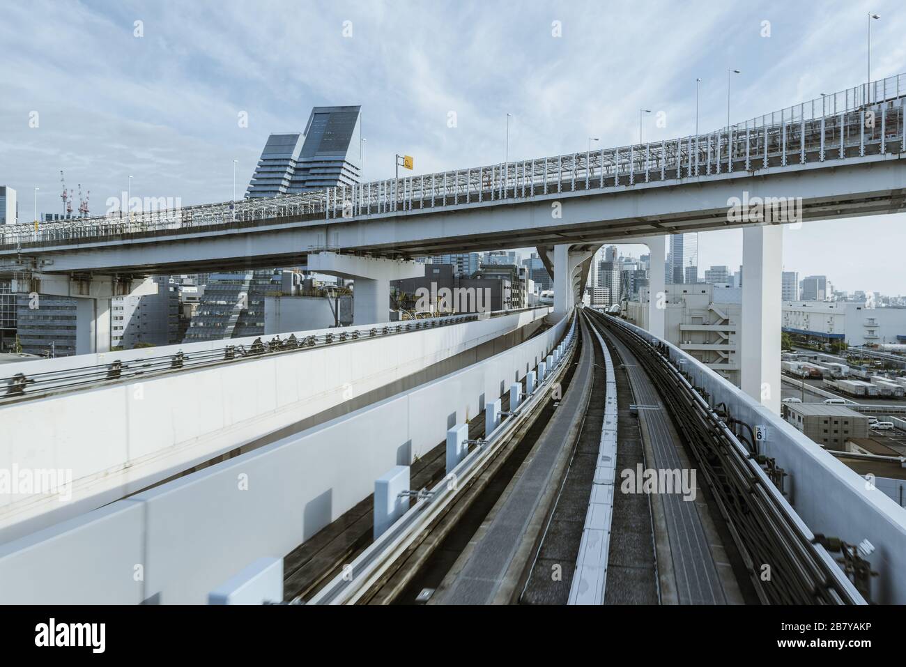 Cityscape from monorail sky train in Tokyo Stock Photo - Alamy