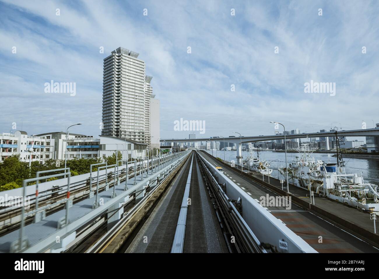 Cityscape from monorail sky train in Tokyo Stock Photo - Alamy