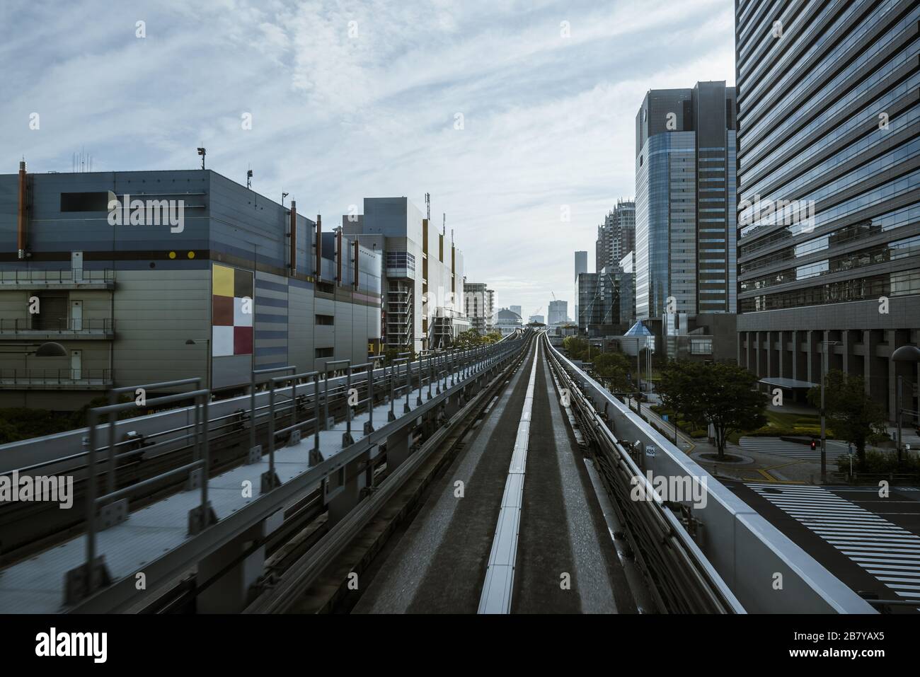 Cityscape from monorail sky train in Tokyo Stock Photo - Alamy