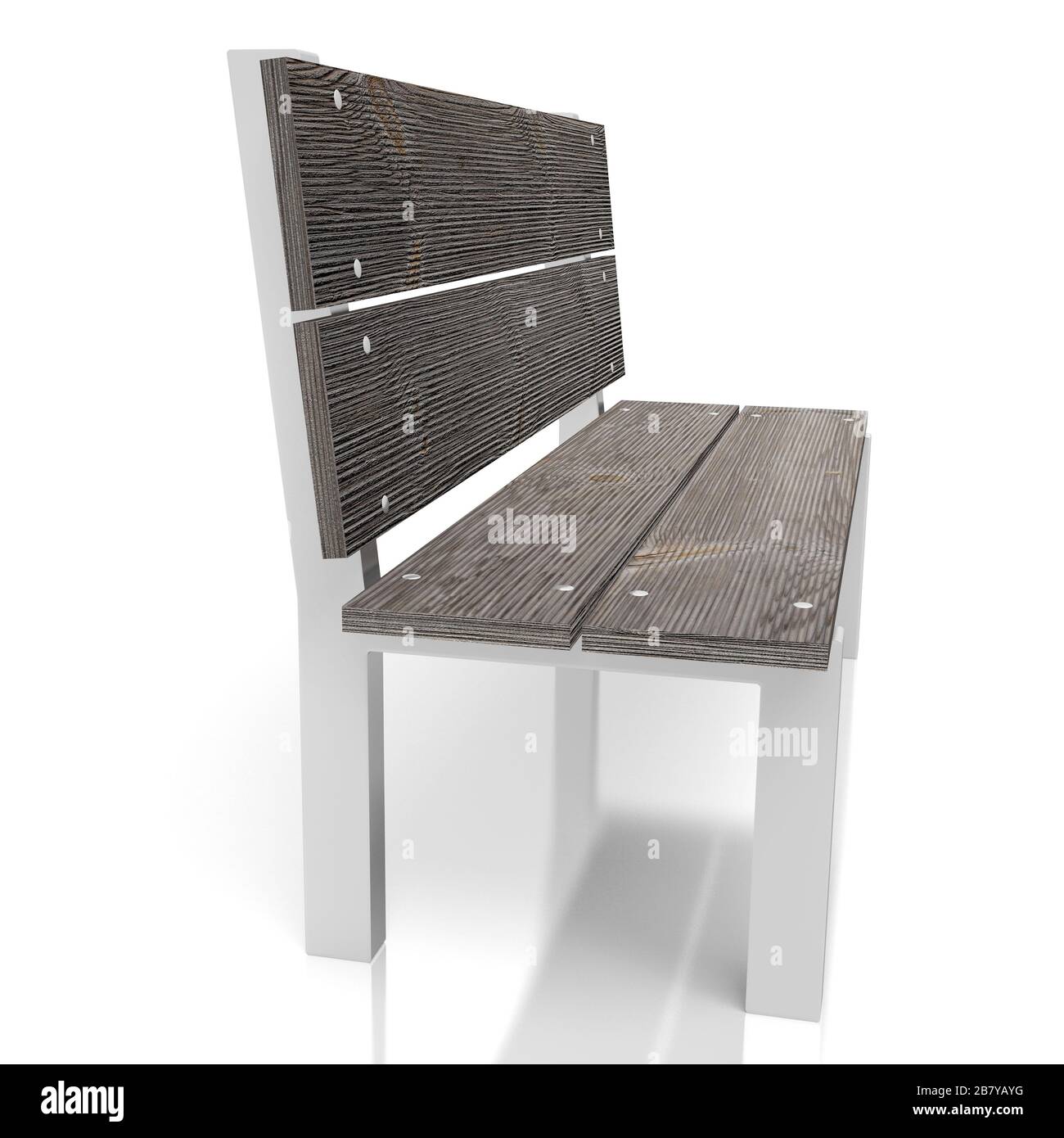 3D wooden bench Stock Photo - Alamy