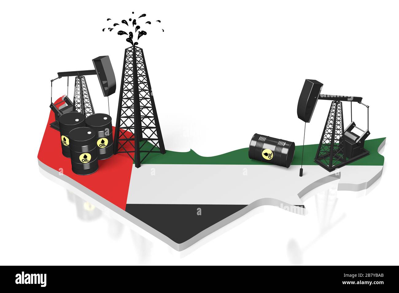 3D oil wells in United Arab Emirates (UAE) concept Stock Photo - Alamy