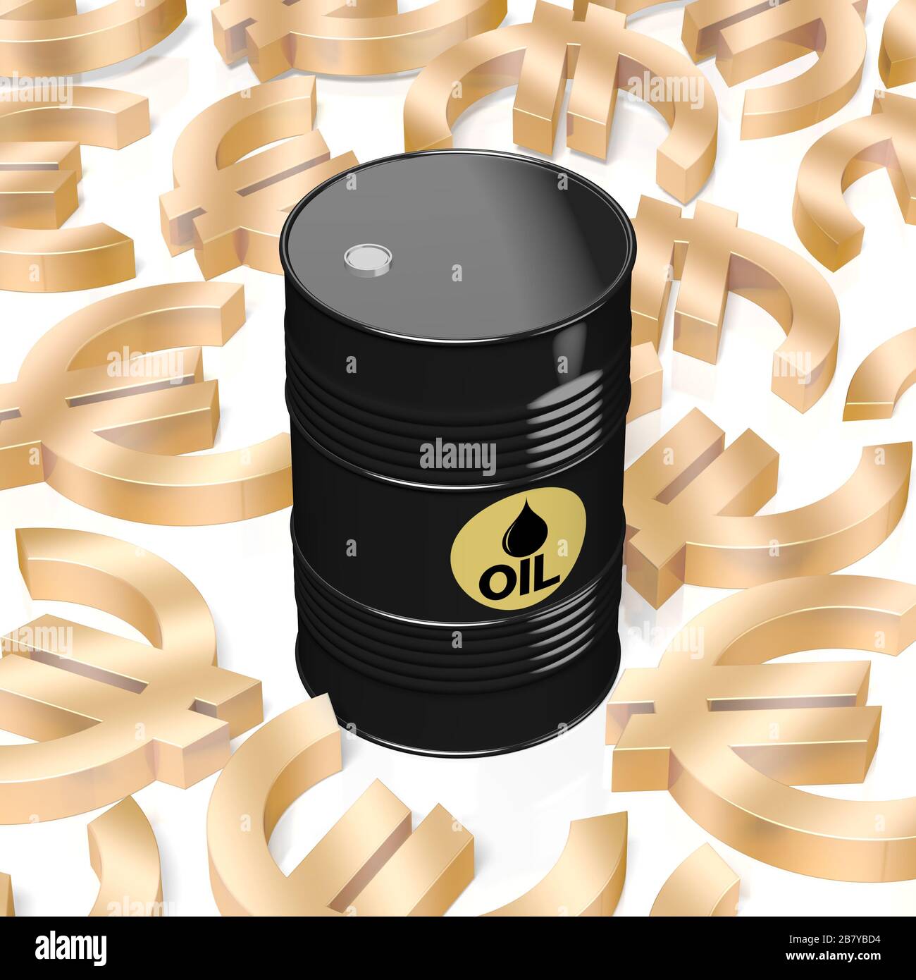 3D oil barrel, euro signs Stock Photo - Alamy