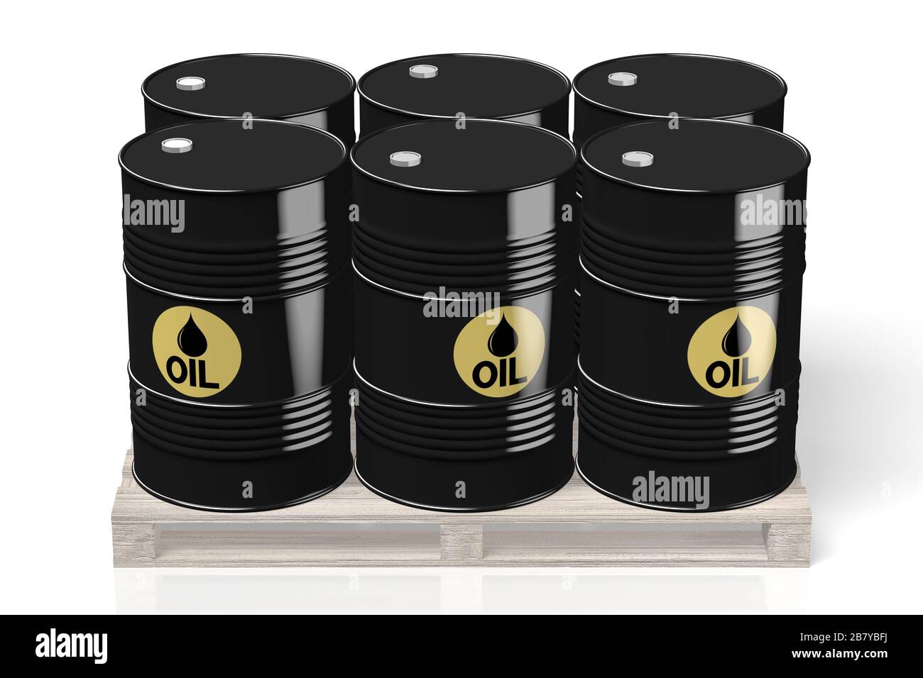 3D oil barrels on a pallet Stock Photo - Alamy