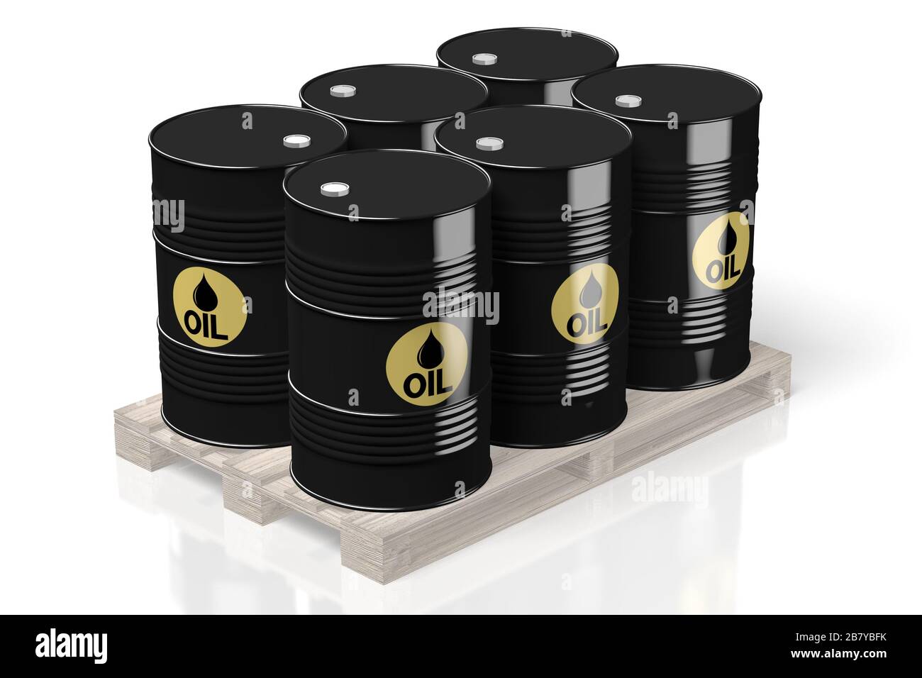3D oil barrels on a pallet Stock Photo - Alamy