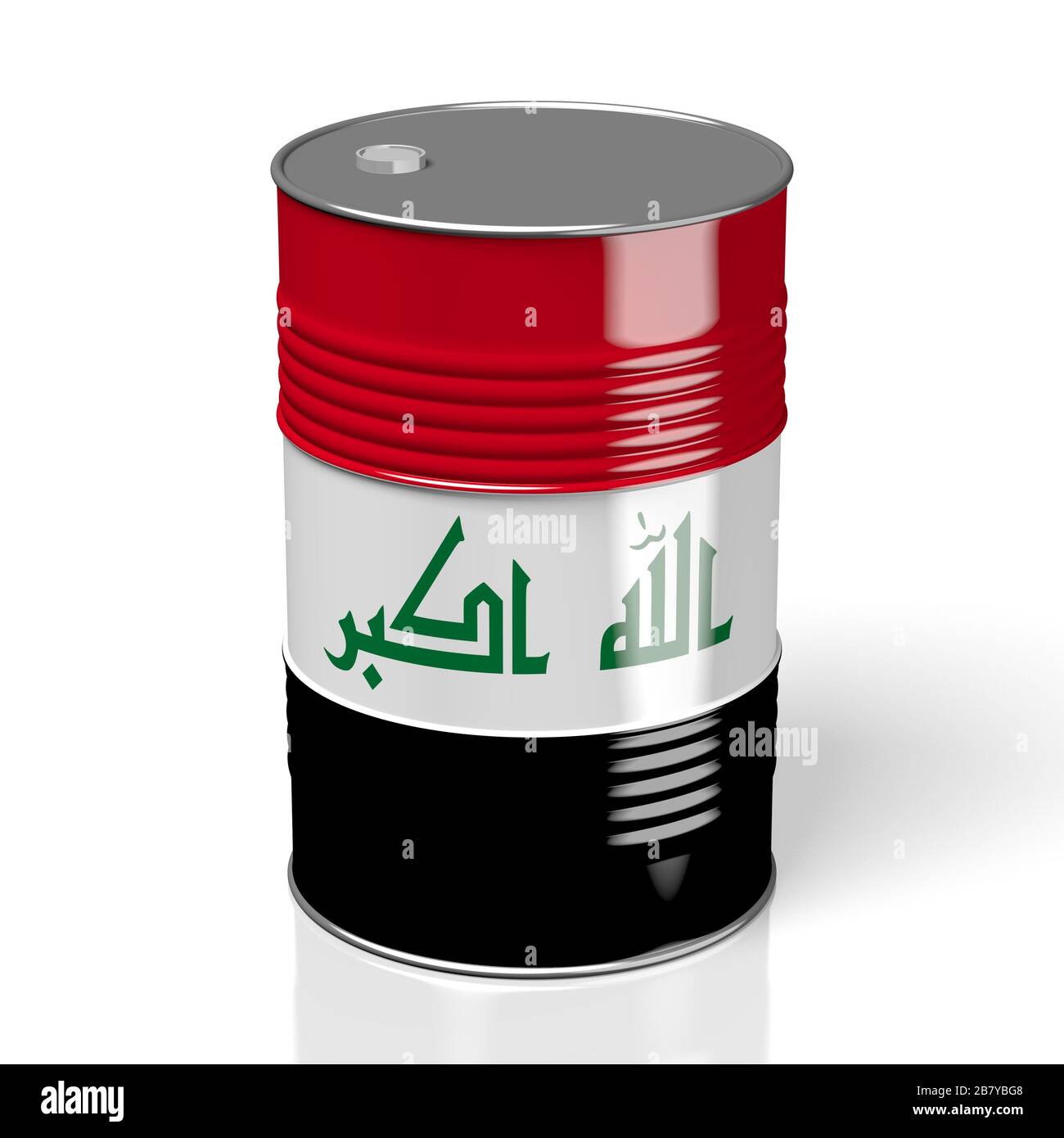 3D oil barrel/ flag of Iraq Stock Photo - Alamy