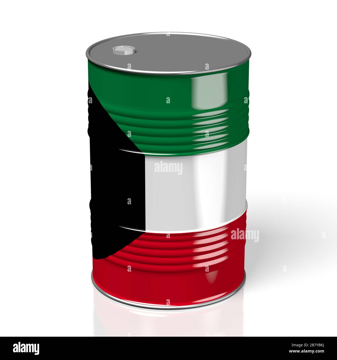 3D oil barrel/ flag of Kuwait Stock Photo - Alamy