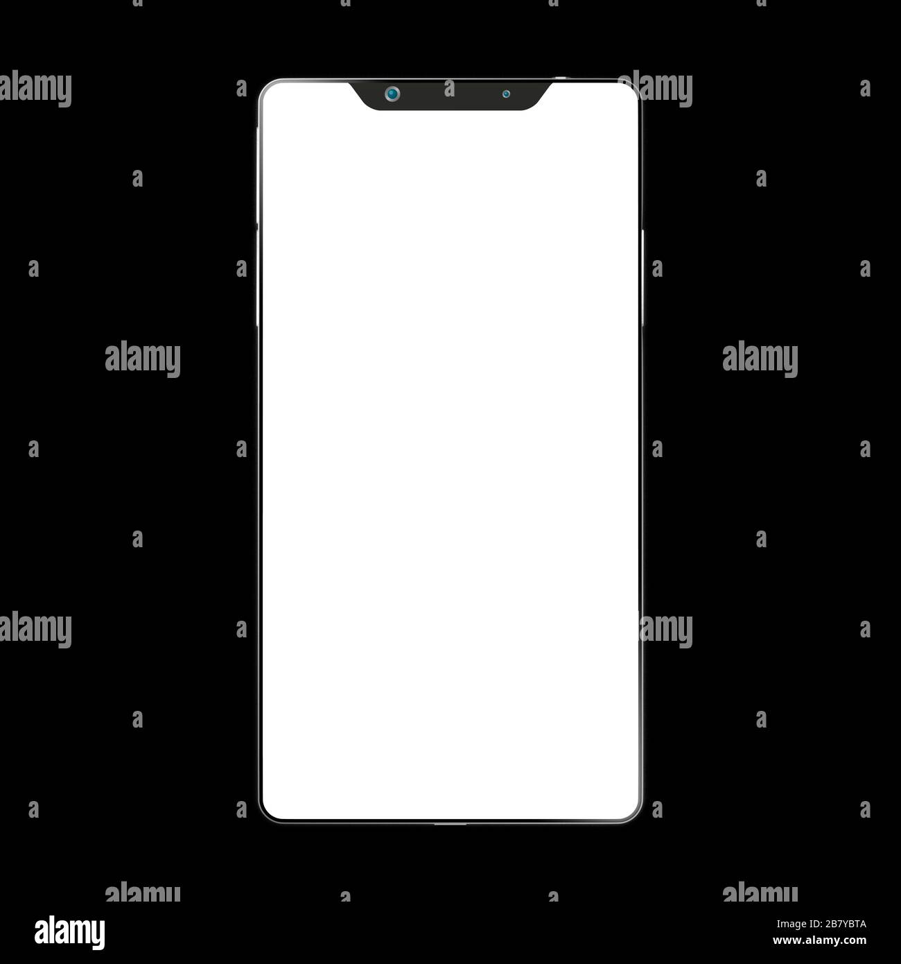 3D modern brandless smartphone isolated on black background Stock Photo ...