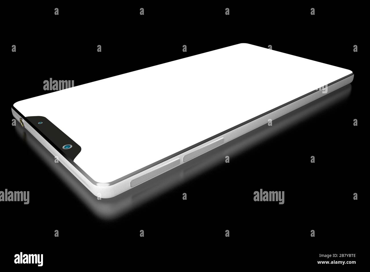 3D modern brandless smartphone isolated on black background Stock Photo ...