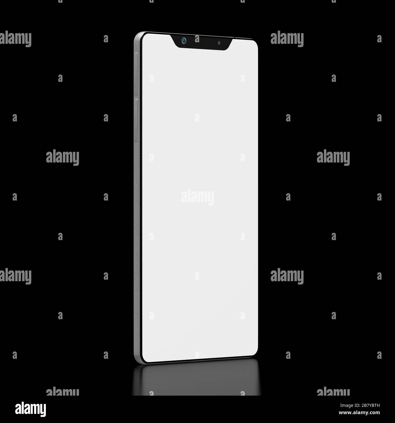 3D modern brandless smartphone isolated on black background Stock Photo ...