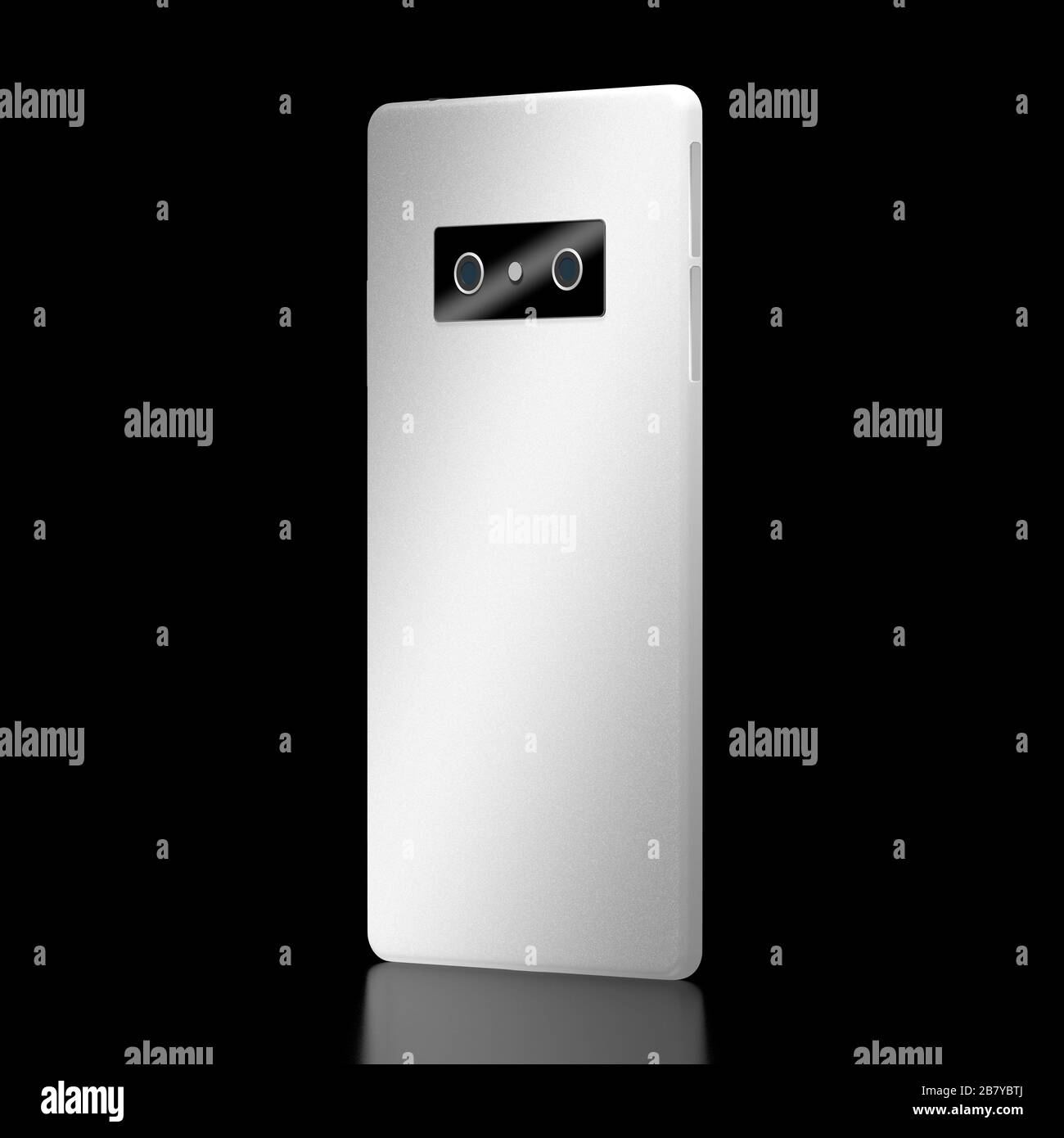 3D modern brandless smartphone isolated on black background Stock Photo ...