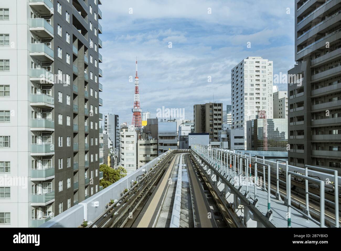Cityscape from monorail sky train in Tokyo Stock Photo - Alamy