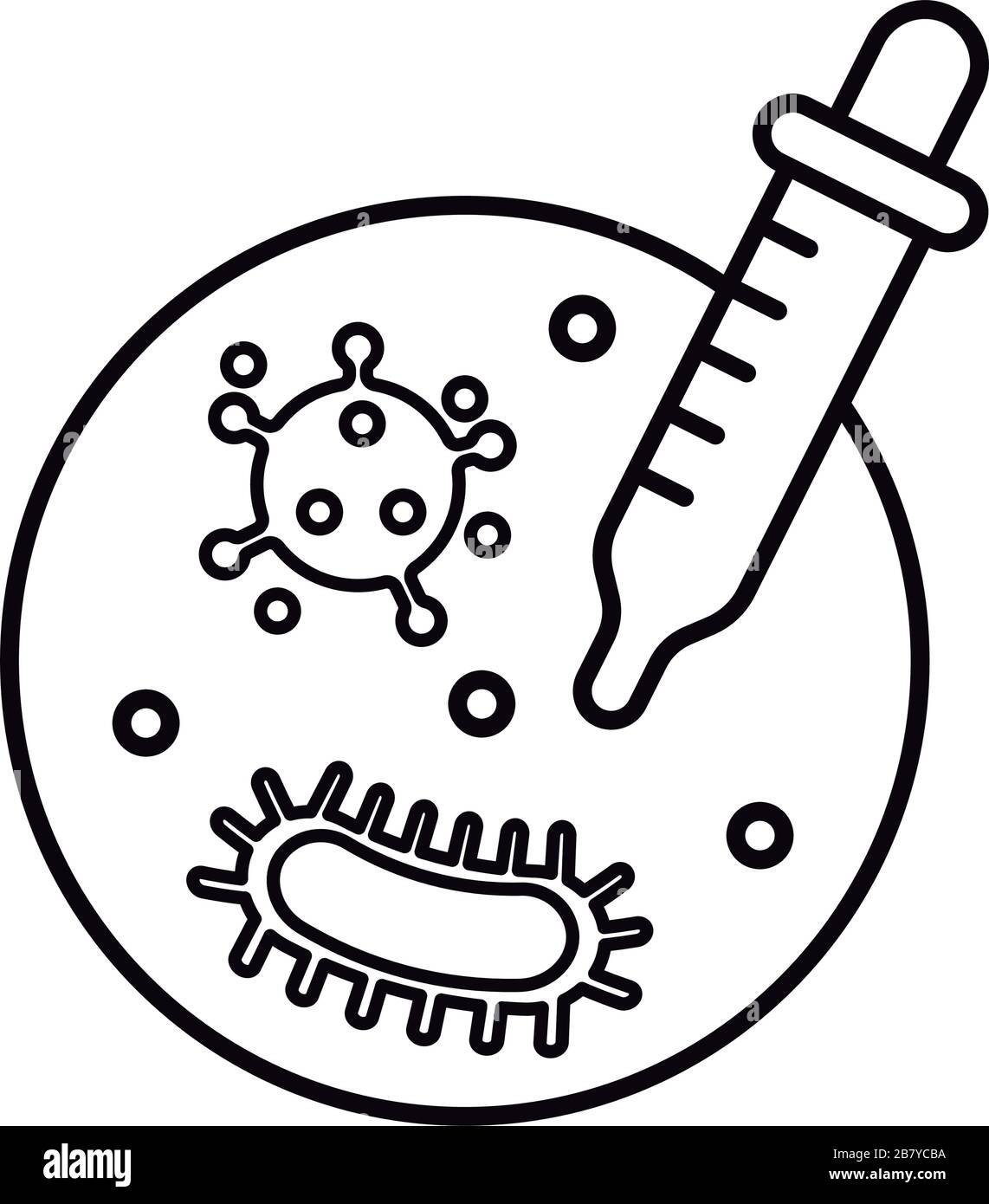 bacterial microorganism in a circle, line style icon vector illustration design Stock Vector ...