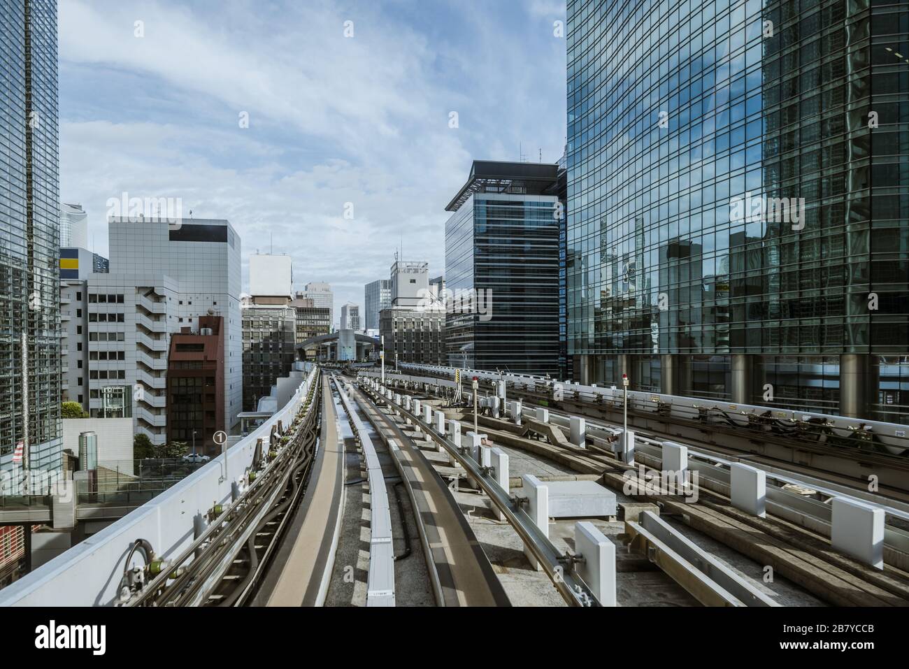 Cityscape from monorail sky train in Tokyo Stock Photo - Alamy