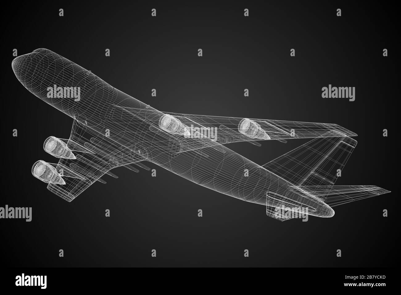 3D jet plane - wireframe - great for topics like engineering etc Stock ...