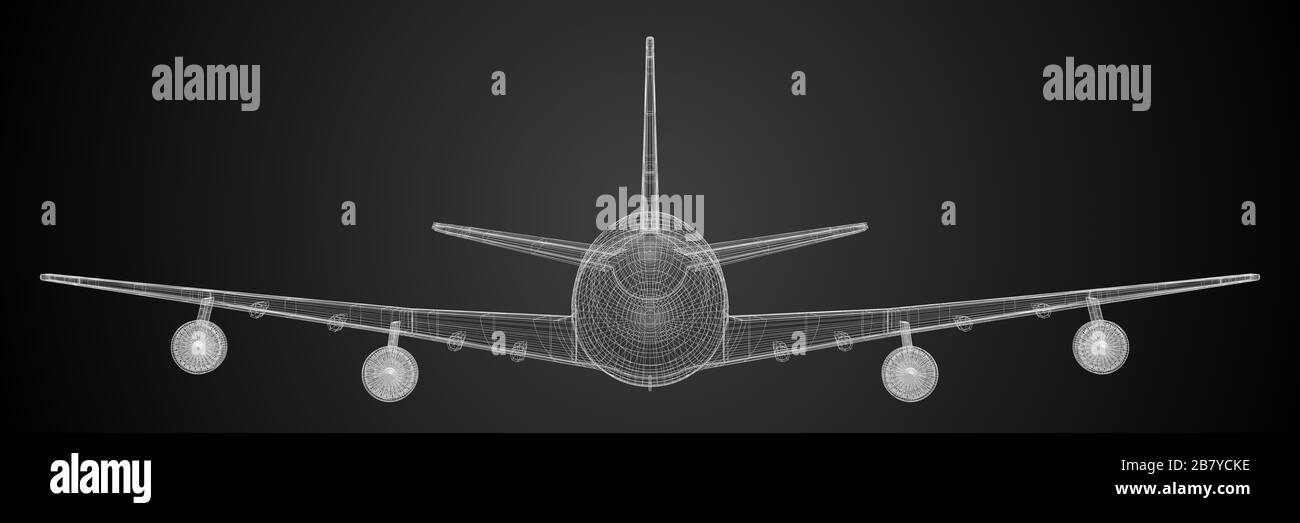 3d jet plane wireframe hi-res stock photography and images - Alamy