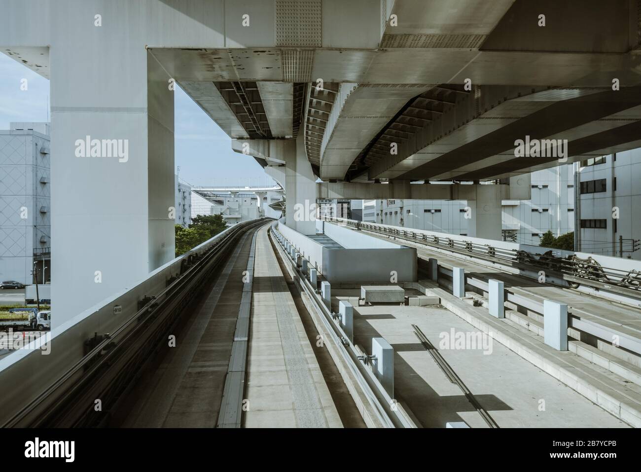 Cityscape from monorail sky train in Tokyo Stock Photo - Alamy