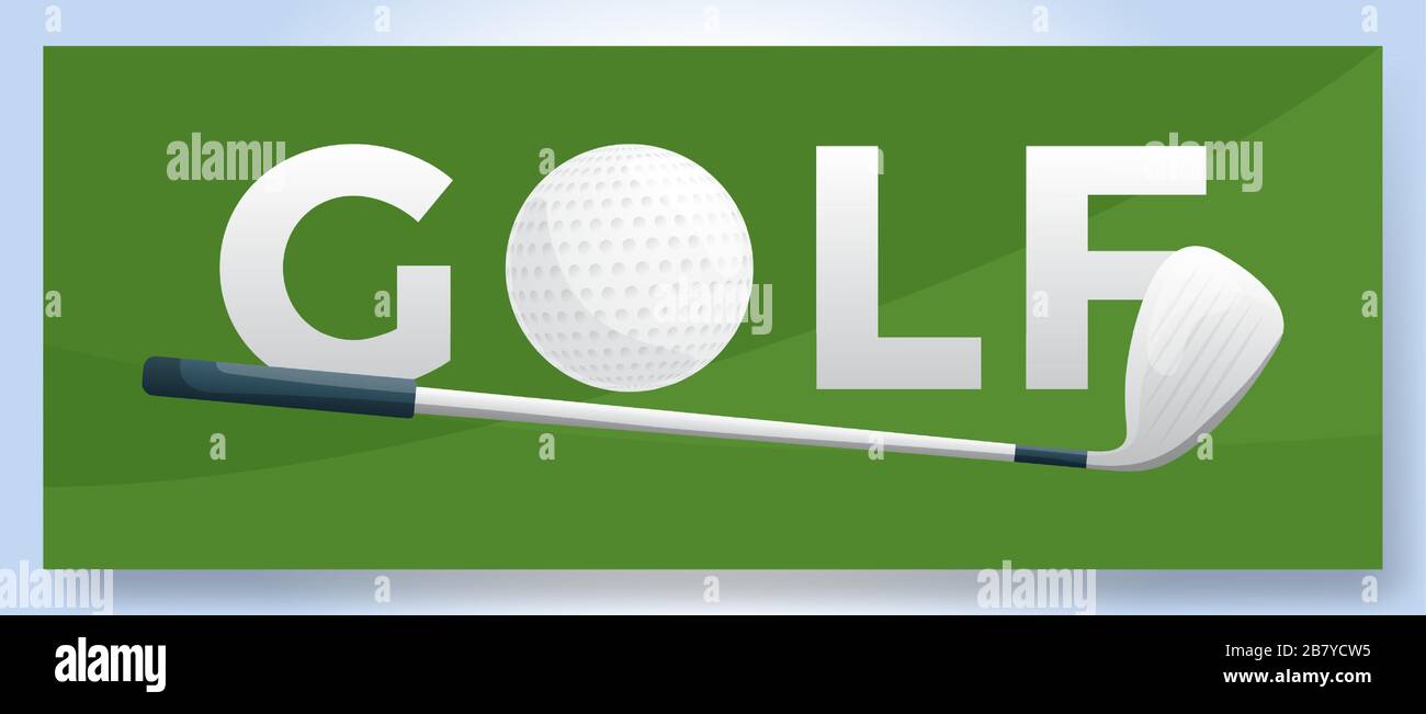 Vector typography word Golf logo. Sport logotype with equipment for ...