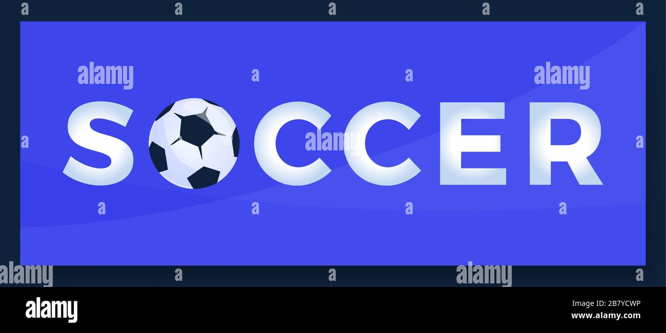 Vector typography word Soccer Football logo. Sport logotype with ...