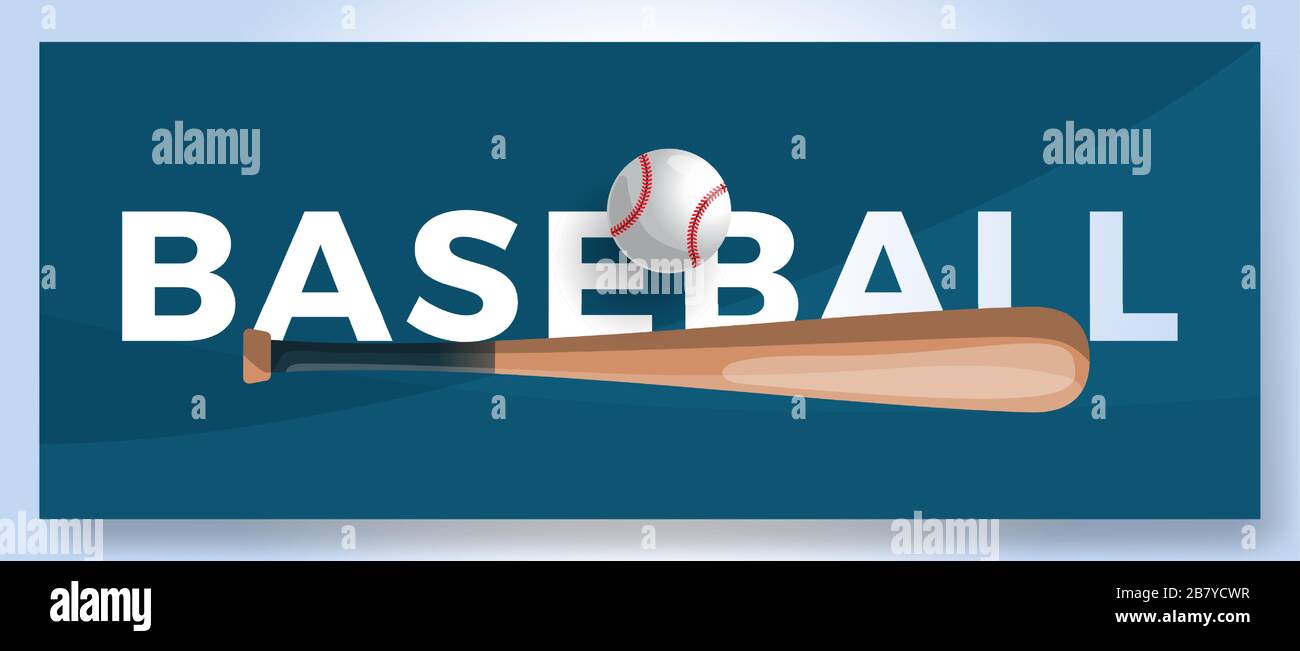 Vector typography word Baseball logo. Sport logotype with equipment for ...