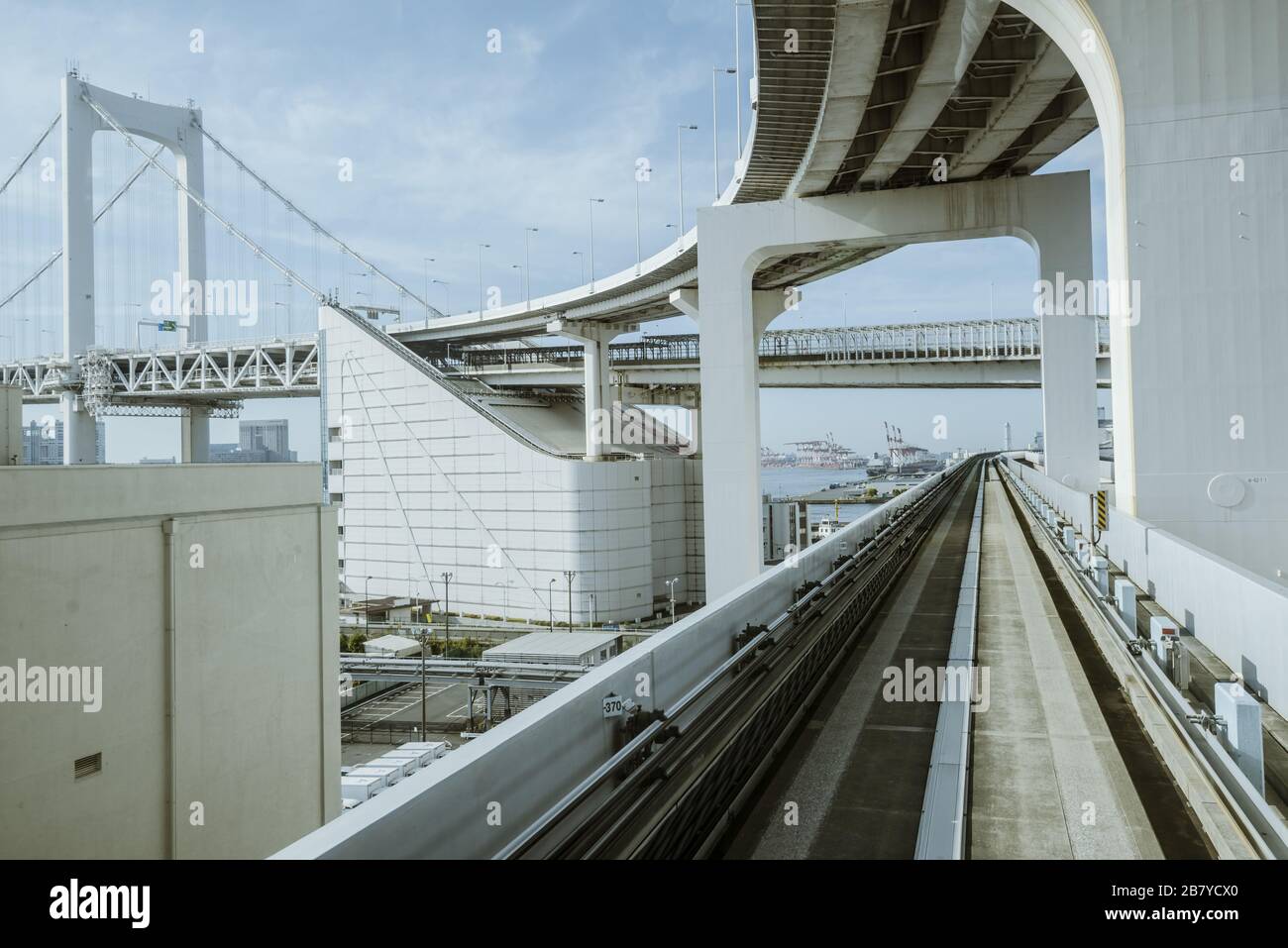 Cityscape from monorail sky train in Tokyo Stock Photo - Alamy