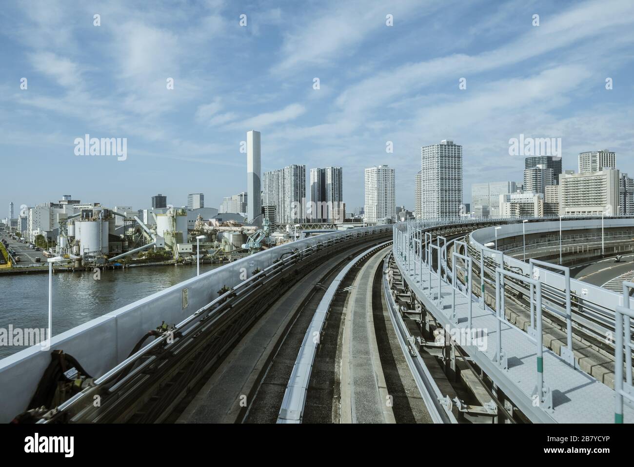 Cityscape from monorail sky train in Tokyo Stock Photo - Alamy
