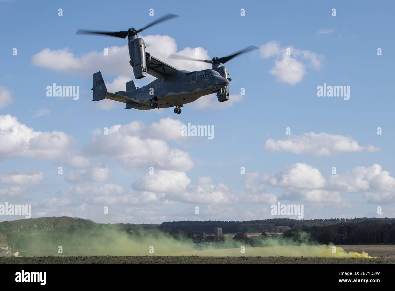 A CV-22 Osprey tilt-rotator aircraft stationed at the 7th Special ...