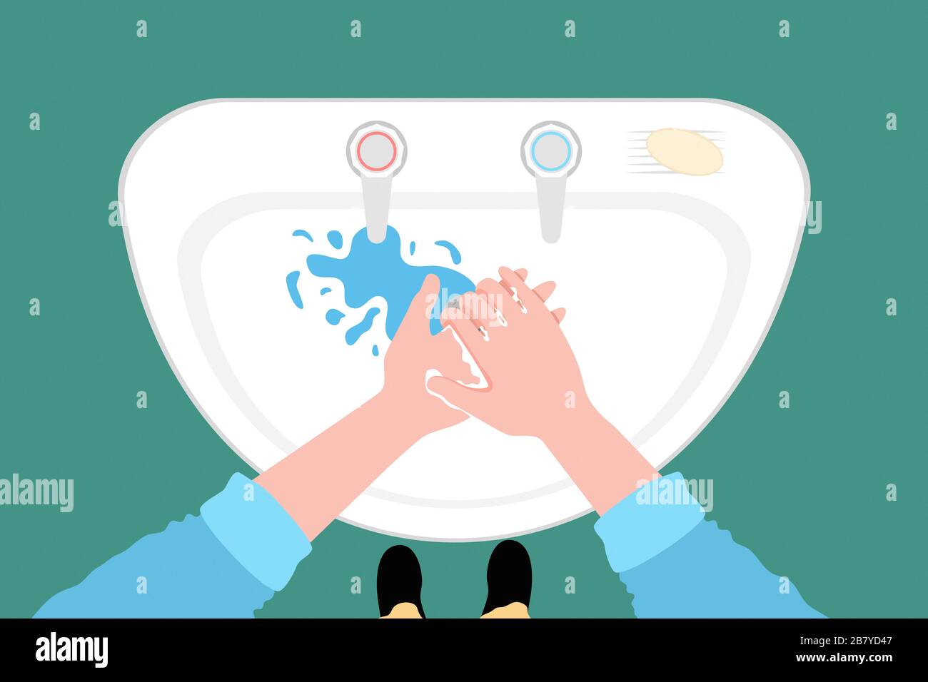 Illustration of washing hands for personal hygiene, an intervention ...